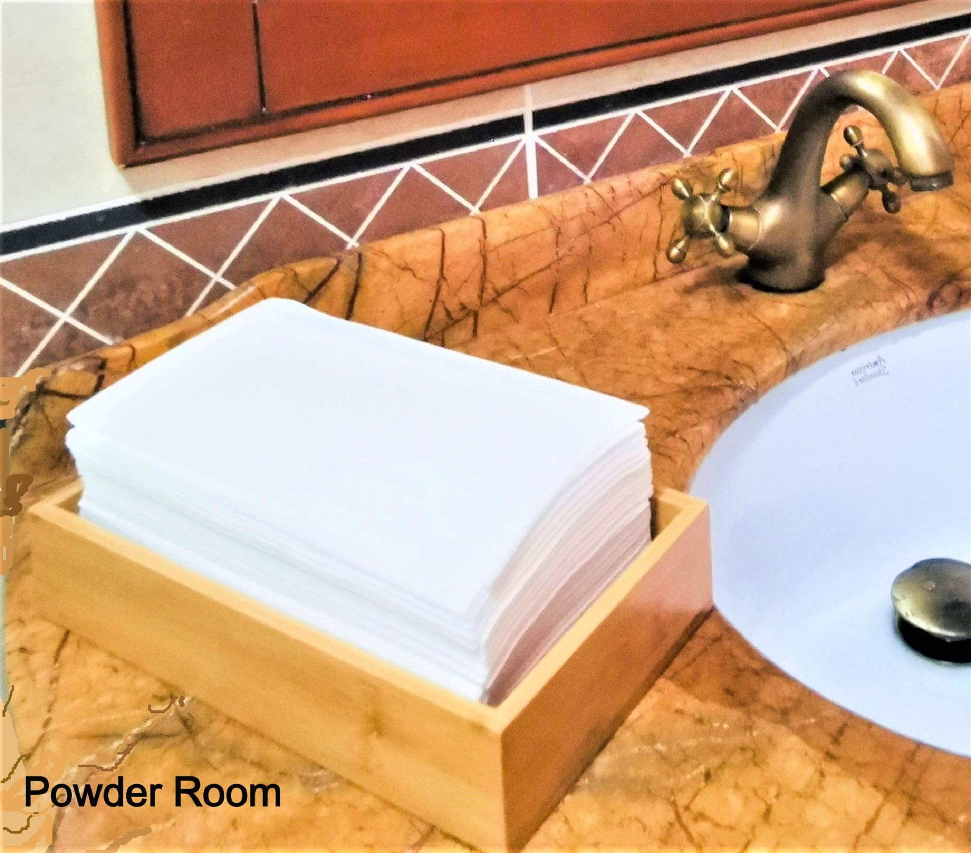 Kitchen Noble Bamboo Guest Towel Holder (2 Pack, 9, 75”x 5, 25”x 2”) – Wooden Rectangle Napkin Tray Multipurpose Organizer Drop Box Ideal for Room, Dining Table, Kitchen Counter Drawers, Natural