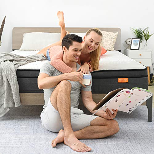 Sweetnight Twilight 10 Inch Mattress in a Box - PillowTop Memory Foam & Inner Springs Hybrid - Sleep Cool, Motion Isolating Individually Wrapped Coils - King