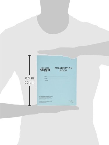 School Smart Examination Blue Book with 16 Pages, 7 x 8-1/2 Inches, Pack of 50 Books - 085461