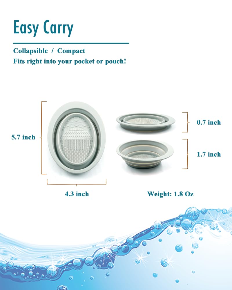 Freetune Collapsible Shaving Bowl - Silicone Rubber Multi Purpose Portable Bowl - Pocket Size, Easy to Carry, Durable, Flexible