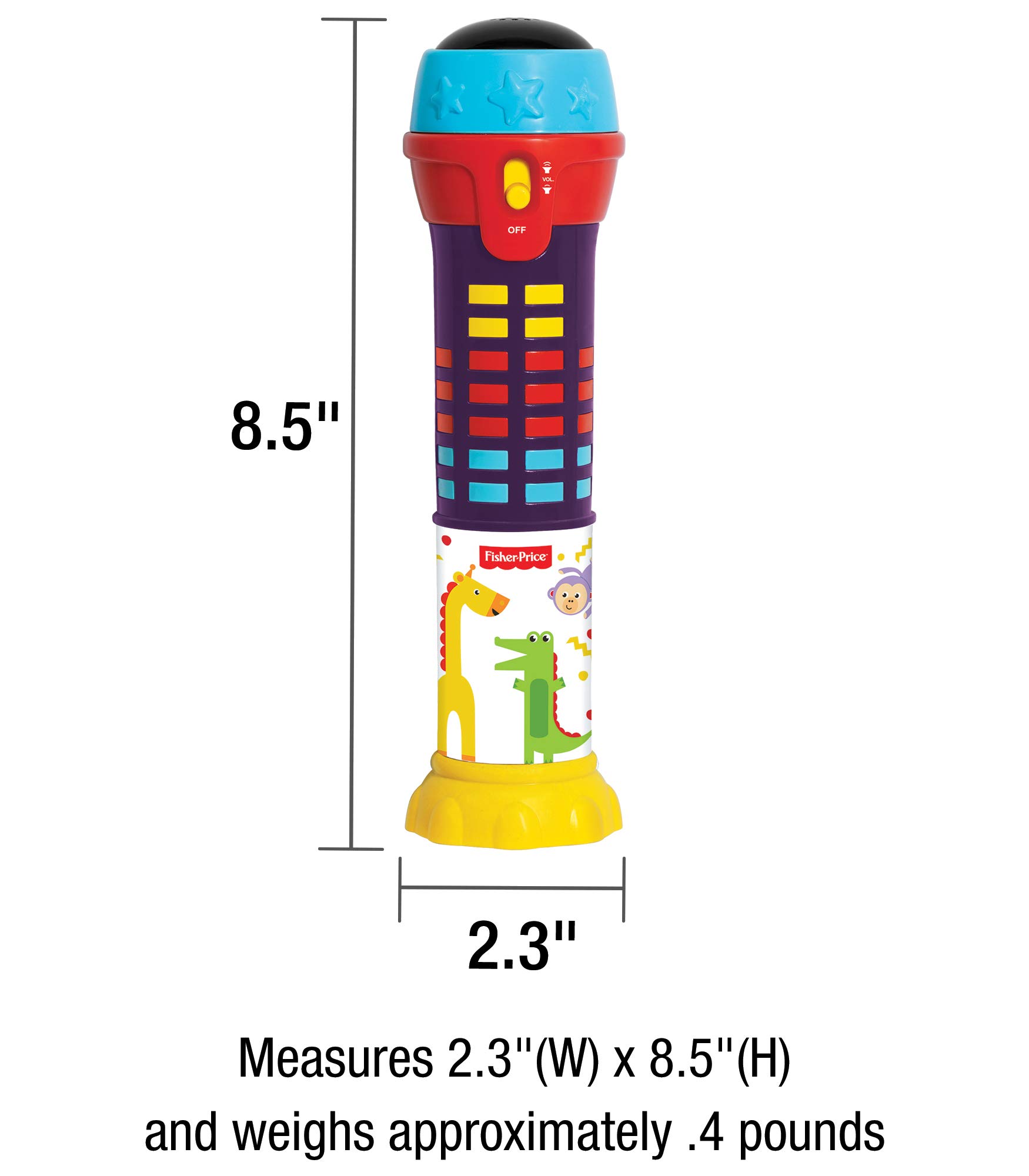 Fisher-Price – Dancing Lights Microphone, Educational Music Toy, Melodies, Light Up Mic, Kids, Toddler, Ages 3+