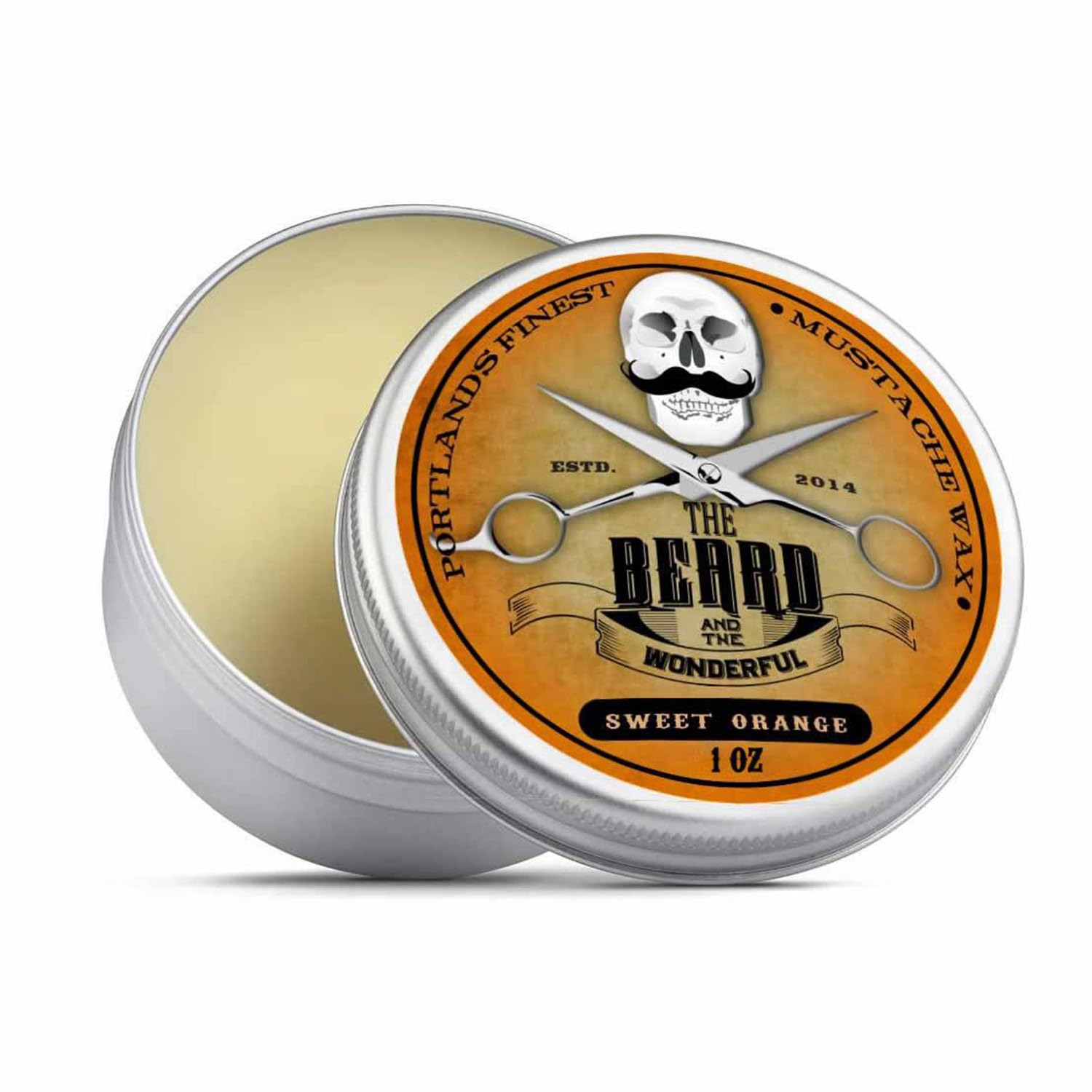 Moustache and Beard Wax β 30ml β Promotes Facial Hair Growth with Moisture Resistant Feature β Ideal Beard Styling for Men with All Natural Ingredients, Strong Hold, & Orange Scent Wax