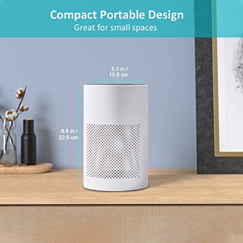 WSTA Portable Small Hepa Air Purifiers for Home,Bedroom,Office-White,W080C