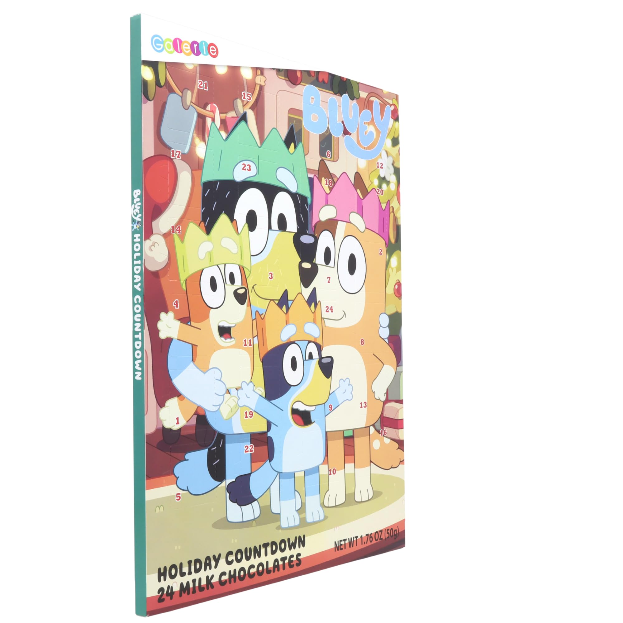 Galerie Bluey Advent Calendar, Countdown To Christmas 2023, 24 Days with Chocolate, 1.76 Ounces