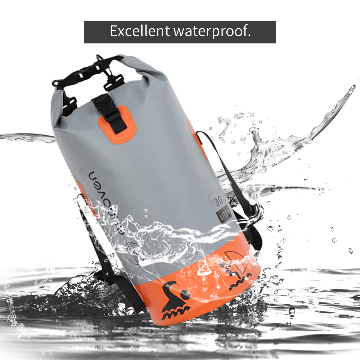 ennoven Waterproof Dry Bag- 20L/30L Backpack for Kayaking, Boating Accessories, Fishing, Swimming, Waterproof Phone Case Included.