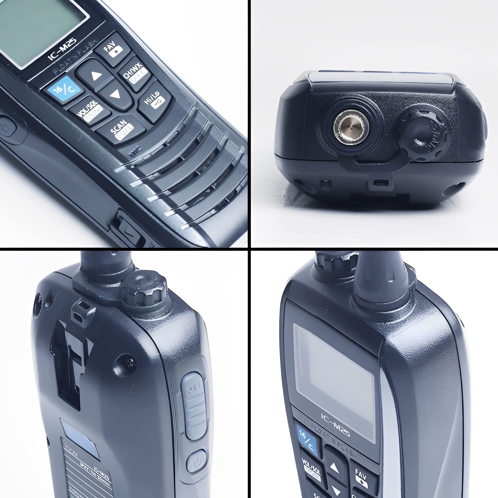 IC-M25 Marine Walkie Talkie Portable Two Way VHF Radio 5KM Waterproof Handheld Transceiver Analog 88 Channels 5W Output Watts Slim Body Full-Featured Floating Micro-USB Charging Port no Need License