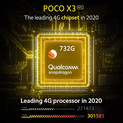Xiaomi Poco X3 NFC 128GB, 6GB RAM, 5160mAh (typ) Large Battery, 6.67inches DotDisplay, QUALCOMM Snapdragon GSM LTE Factory Unlocked Smartphone - International Version (Shadow Grey), M2007J20CG