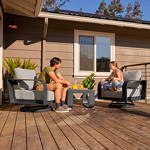 EAST OAK PCS23003 Outdoor Furniture, 3 Pieces Patio Set, Dark Grey