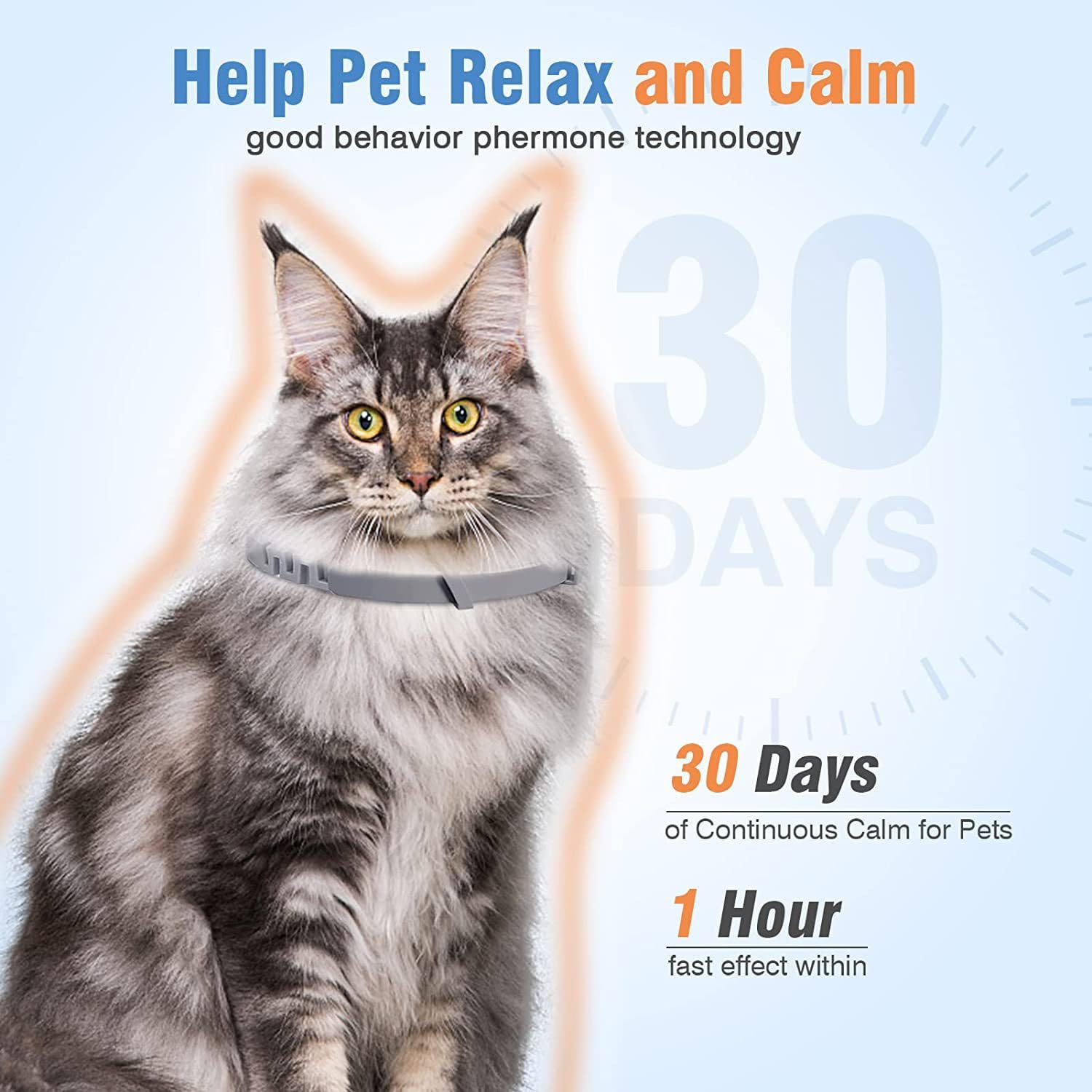 PAIFAC Calming Collar for Cats,Long-Lasting Pheromone Collar Help Calm Relax and Comfortyour Cat, Ease Anxiety,4 Pack