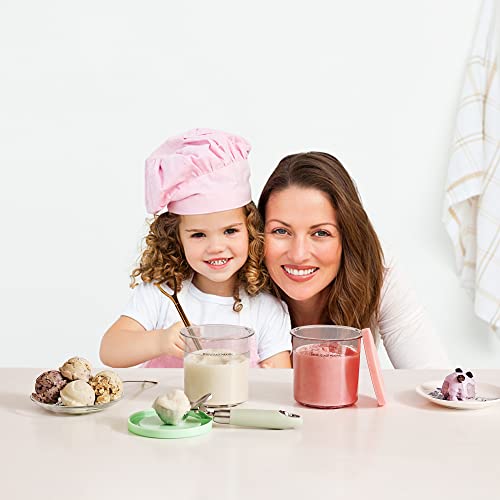 ZYHOONE Ice Cream Pint Containers Replacement for Ninja Creami Pints and Lids,Compatible with NC301 NC300 NC299AMZ Series Ice Cream Maker,with 4 Scoops,Dishwasher Safe Gray/Pink/Green/Blue