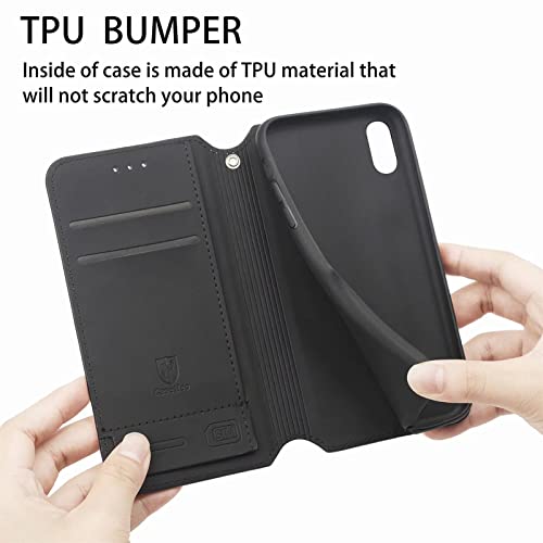FTRONGRT Case for Tecno POP 4, with Mobile Phone Holder, Fall-Proof, Suitable for Tecno POP 4 Folding Mobile Phone Leather Protective Shell.Purple Scales