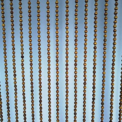 OKUOKA Beaded Door Curtains for Doorways Wood Bead String Curtain for Room Dividers Home Screen Entrance Ornaments Retro Style -27 Strands, Size Customizable (Size : 80x175cm)