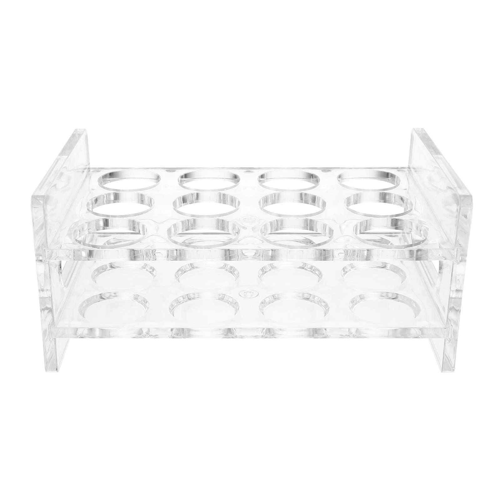HEMOTON 12 Round Holes Shot Glasses Holder Acrylic 3 Rows Wine Glass Cup Rack Organizer Drinkware for Whiskey Liqueurs Barware Bar Exhibition Wedding Party Festival