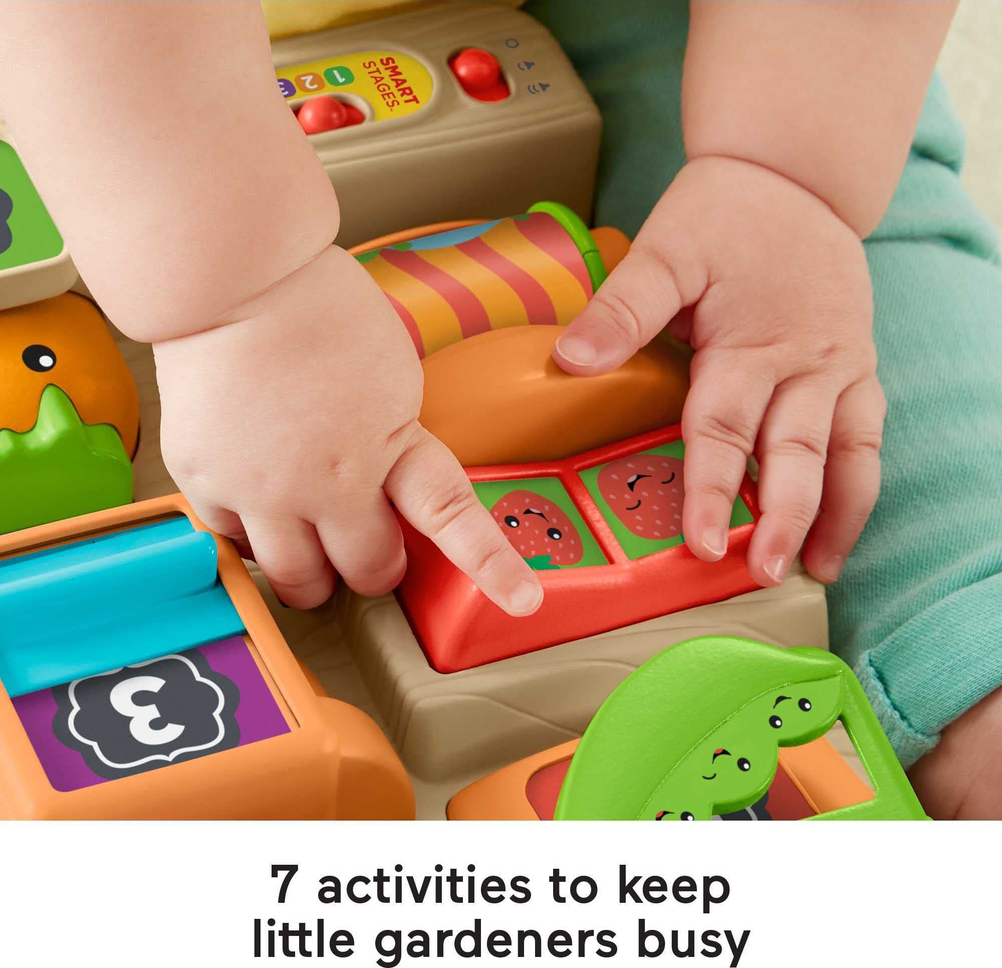 Fisher-Price Laugh & Learn Peek and Play Busy Garden, Musical Activity Toy with Learning Content for Baby and Toddlers