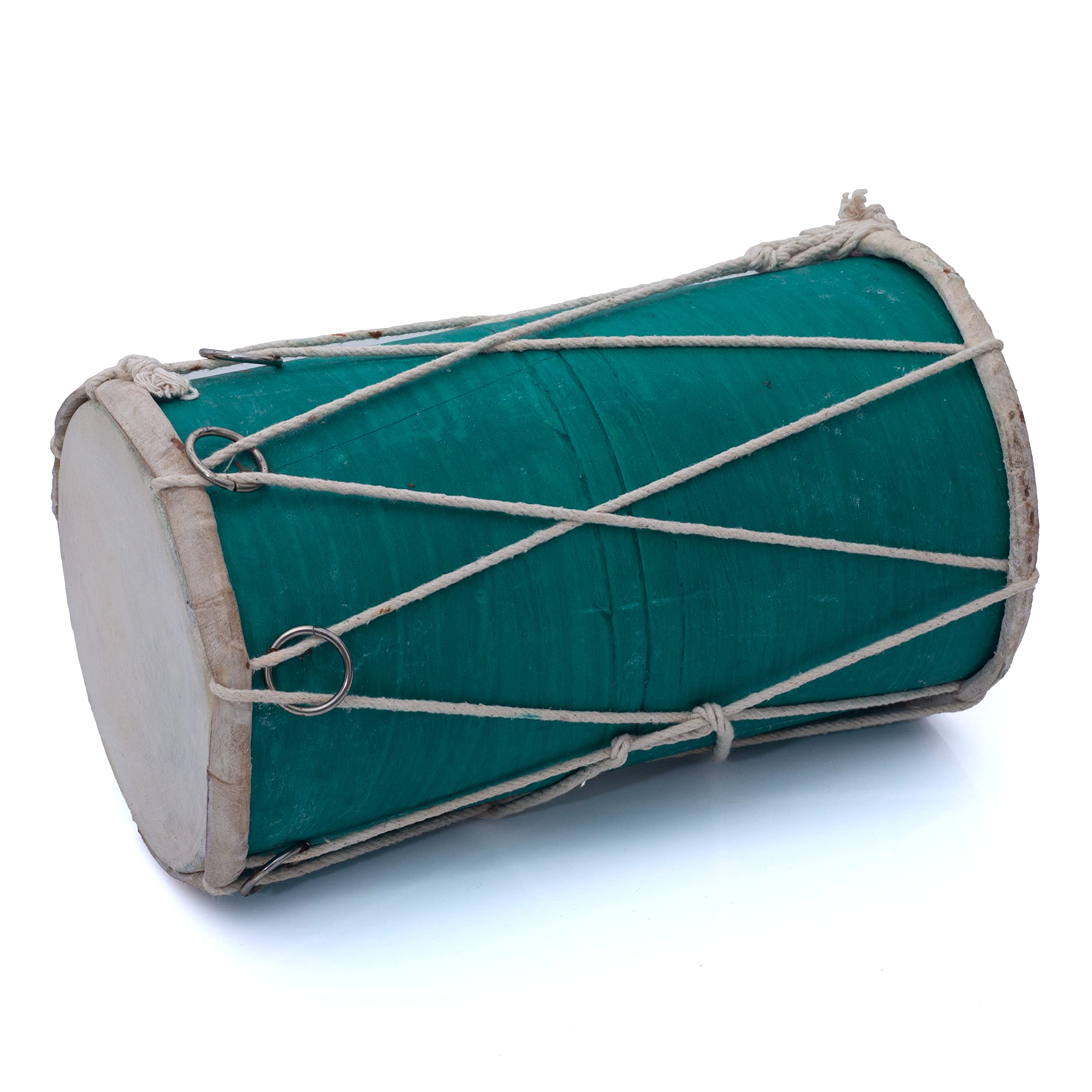 Handmade Wooden & Leather Classical Indian Folk Tabla Drum Set Hand Percussion Drums World Musical Instruments Punjabi Dhol Dholak Dholki 10 x 6 Inches Fun Birthday Housewarming Gift Ideas