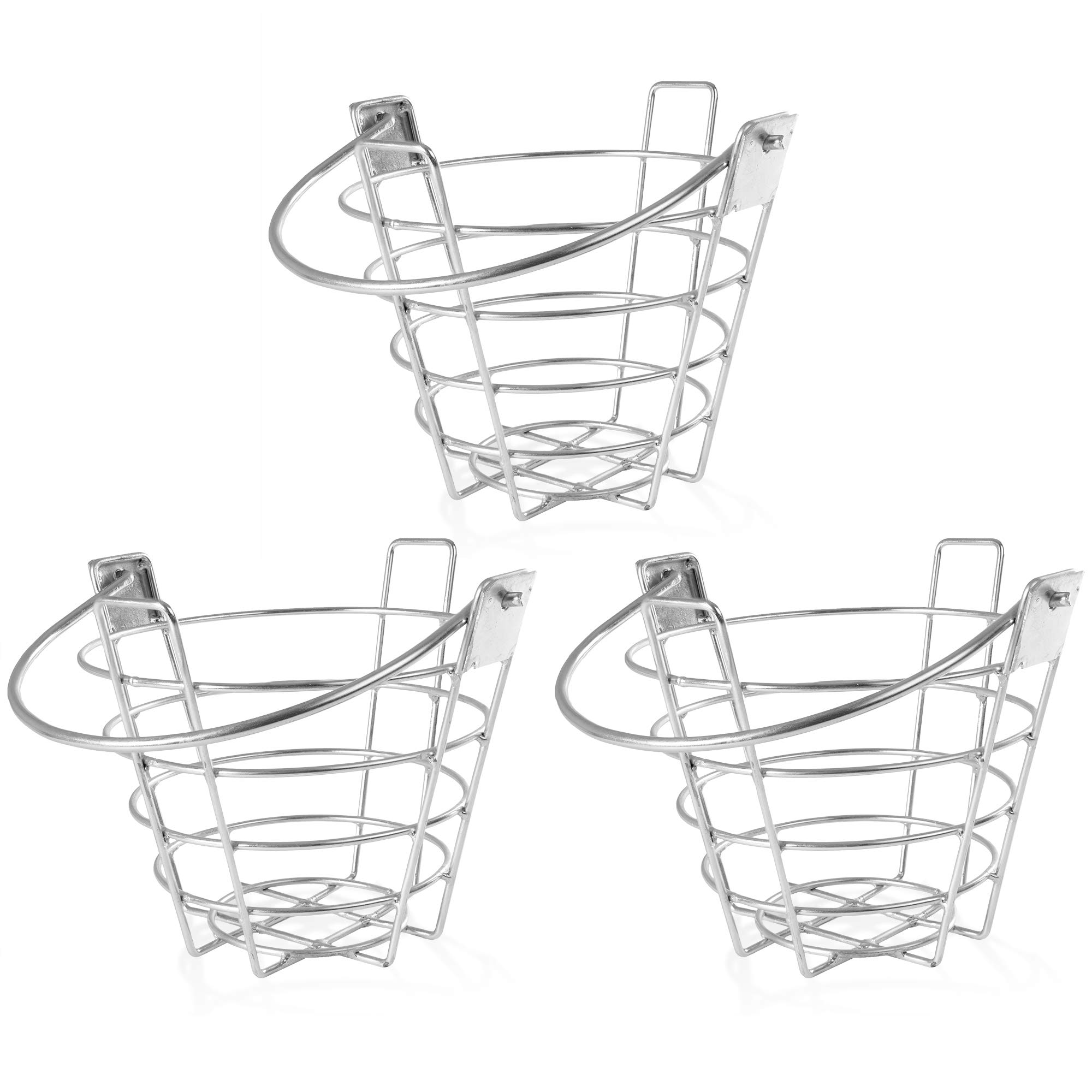 Golf Range Ball Baskets, Holds 50 Balls | Small Metal Carrying Buckets, Steel Wire Practice Container with Handle | Golfball Carry Container for Practice, Range, Putting Green and Tournaments (3-pack)