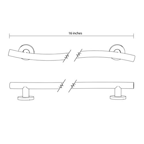 Keeney GB2022-16BN Wave Grab Bar 1.25 Dia x 16 In., Brushed Nickel