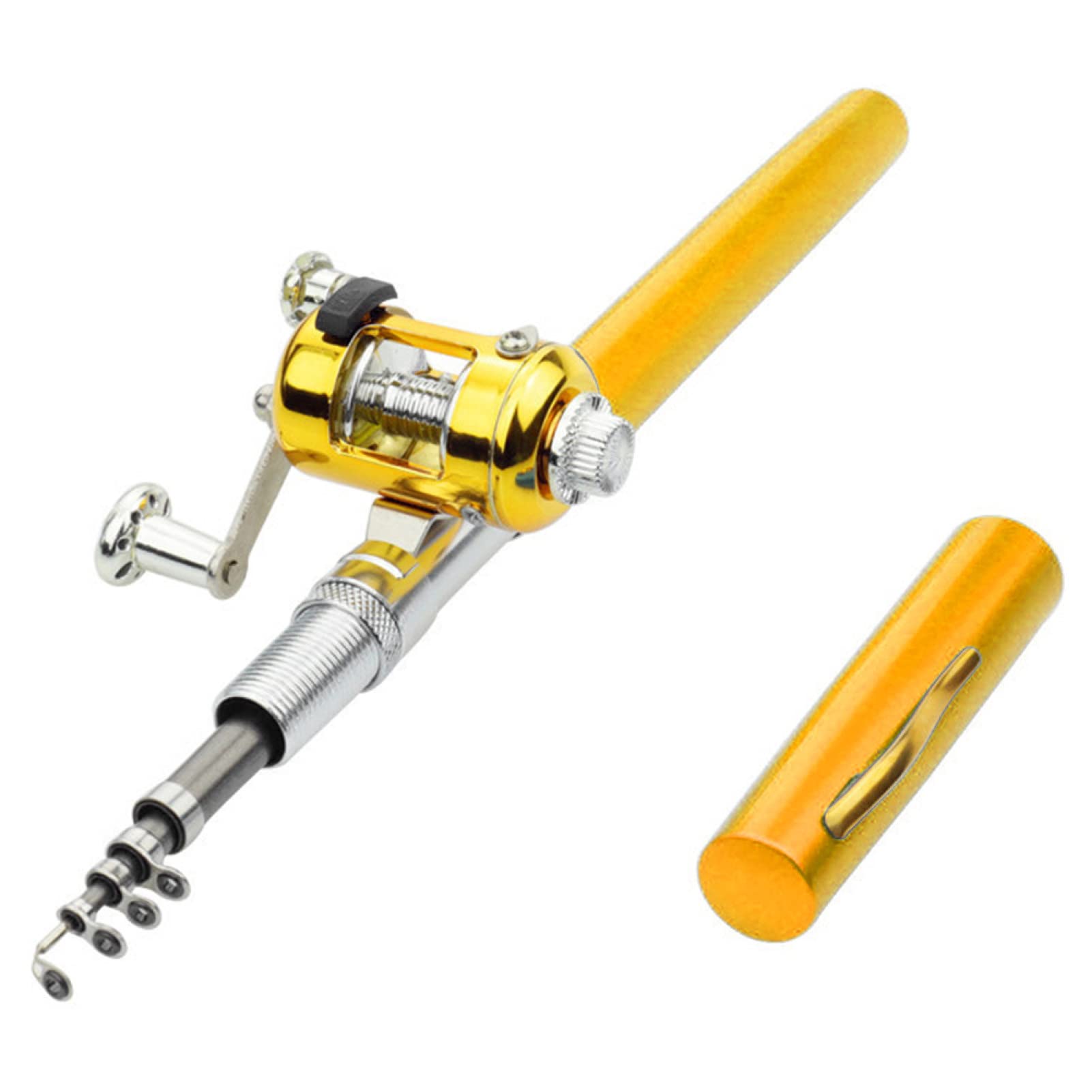 Grey990 Fishing Accessories Lightweight Mini Pen Shape Telescopic Fishing Rod Pole Reel Fish Tackle Tools