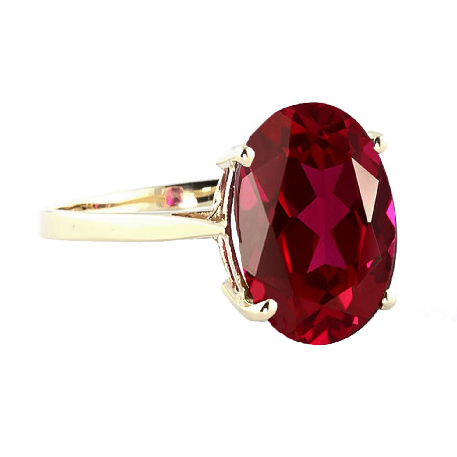 Galaxy Gold GG 7.5 ct 14k Solid Gold Ring Oval-Shaped Ruby (7)