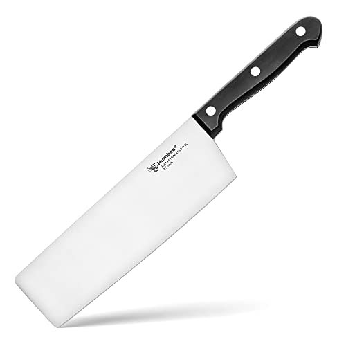 Humbee 7.5-Inch Nakiri Knife Razor Sharp High Carbon Stainless Steel Meat Cleaver, Vegetable Chopper Kitchen Knife Multipurpose Chef Knife