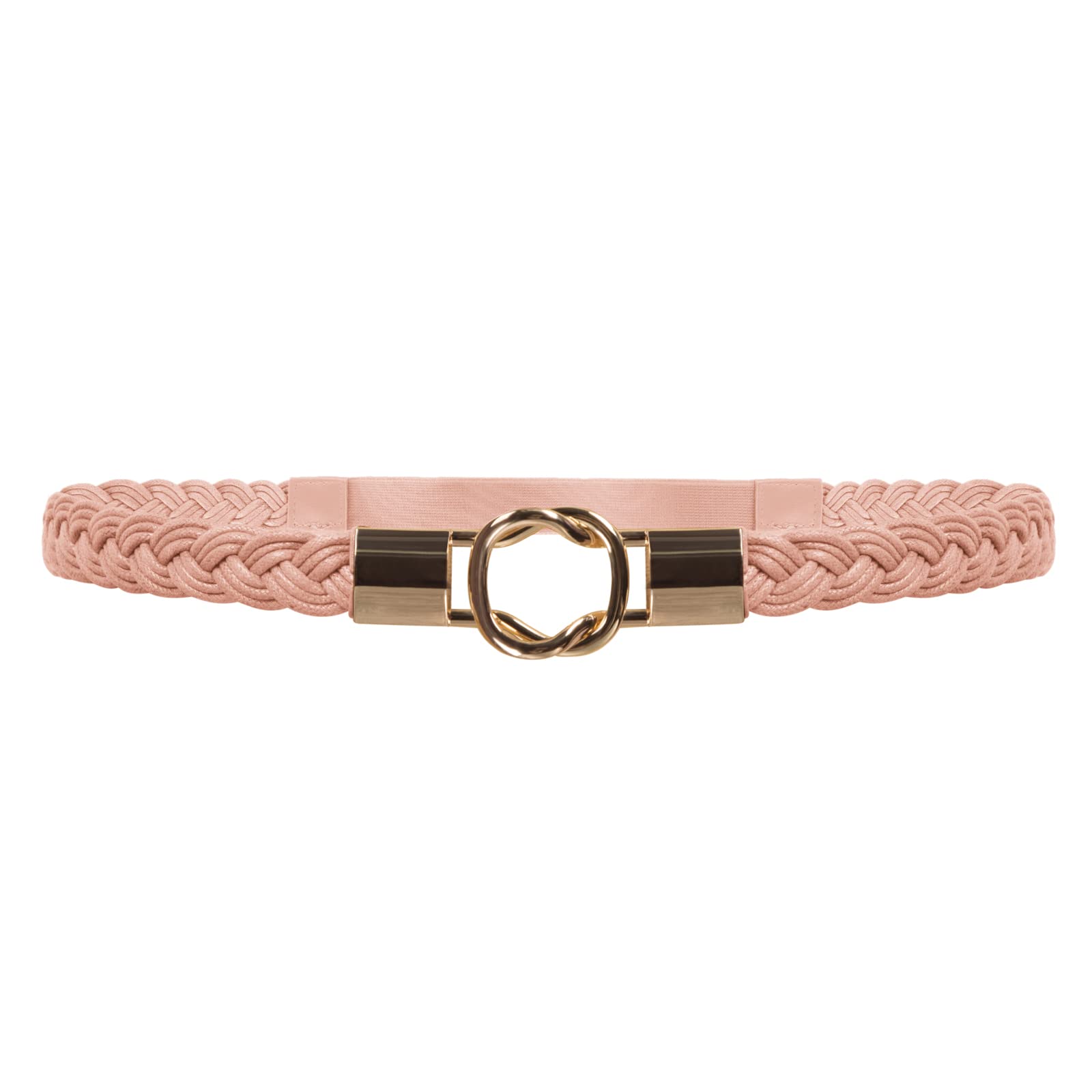 GRACE KARIN Womens Skinny Elastic Belts Vintage Stretchy Woven Belts for Dresses Pink M