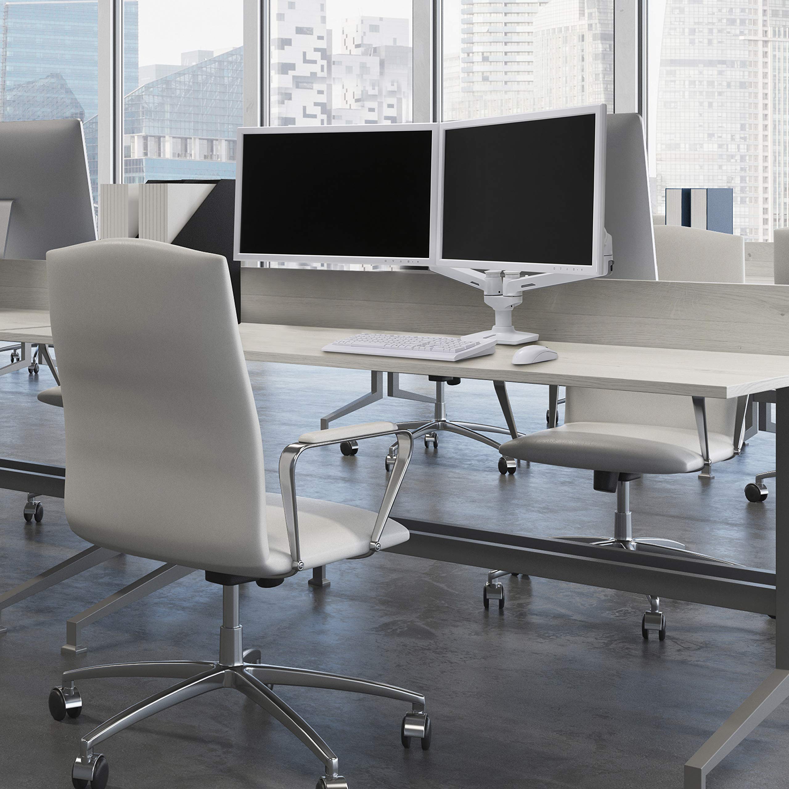 Ergotron β LX Dual Monitor Arm, VESA Desk Mount β for 2 Monitors Up to 27 Inches, 7 to 20 lbs Each β White
