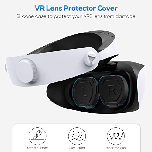 Lens Protector Cover for Playstation VR2, Soft Silicone Dust Proof & Anti-Scratch Cover for PSVR2, Thickened Cap for PSVR 2 Glasses, Washable Protect Lens Sleeve for PS5 VR2 Accessories (1 Pack)