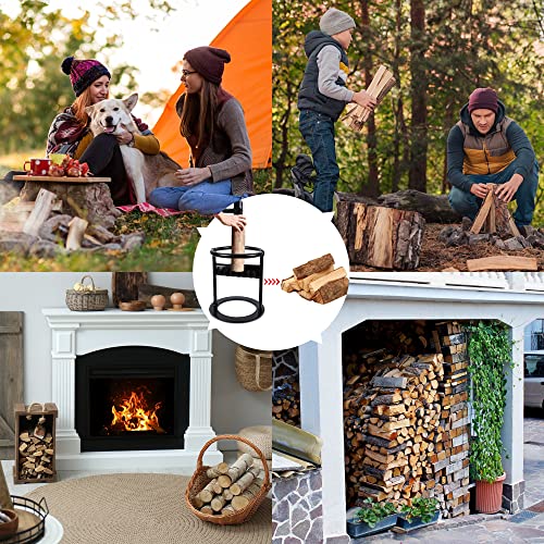 Lulu Home Hand Kindling Splitter, Cast Iron Firewood Splitting Kindling Chopper, Manual Log Wood Cutter on The Ground for Fireplace/Bonfire/Barbecue, 11.8" Dia X 13.7" H