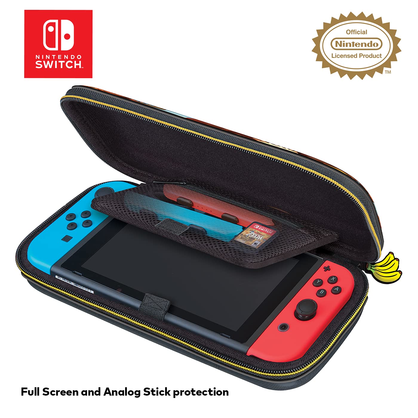 Game Traveler Donkey Kong Nintendo Switch Case - Switch OLED Case for Switch OLED & Original Switch, Adjustable Viewing Stand & Bonus Game Cases, Deluxe Handle, Licensed Nintendo Switch Game case
