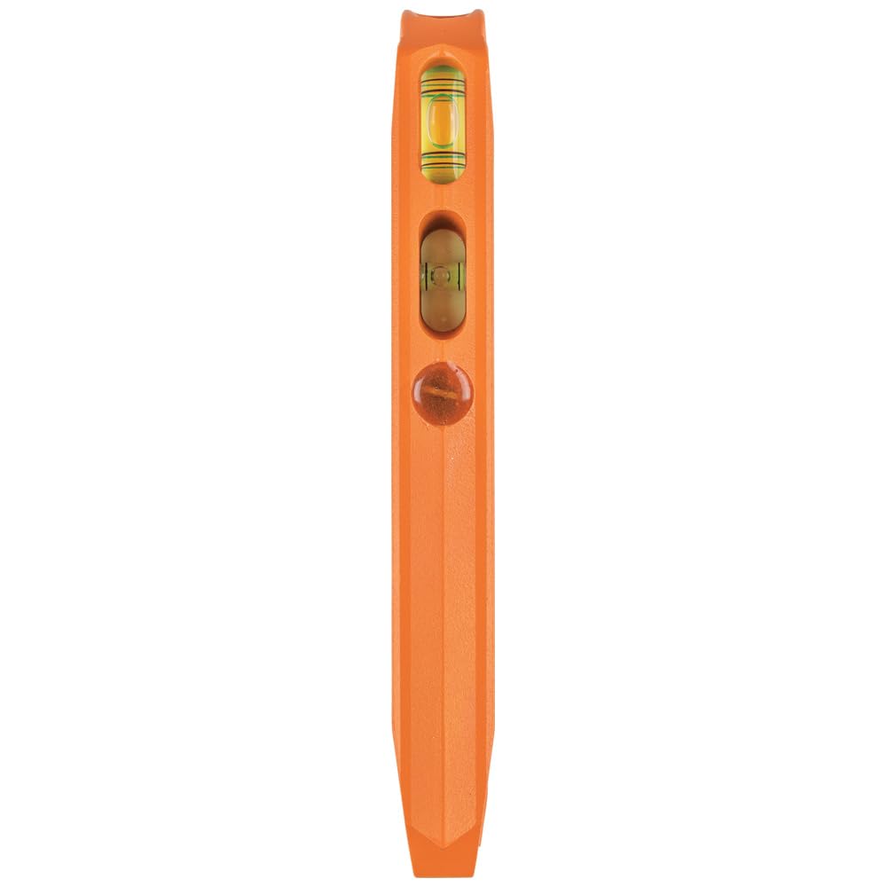 Klein Tools LBL100 Laser Level with Level Bubble Vials, Magnetic, 3-Vial with Leveling Base, Laser Line and Laser Spot Orange