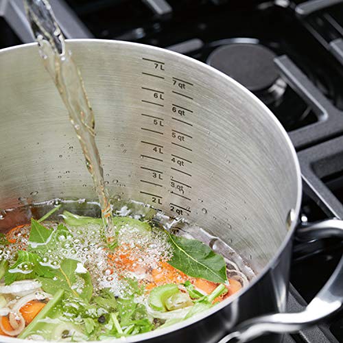 KitchenAid 3-Ply Base Brushed Stainless Steel Stock Pot/Stockpot with Lid, 8 Quart