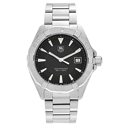 Tag Heuer Mens WAY1110.BA0910 'Aquaracer' Stainless Steel Black Dial Bracelet Watch