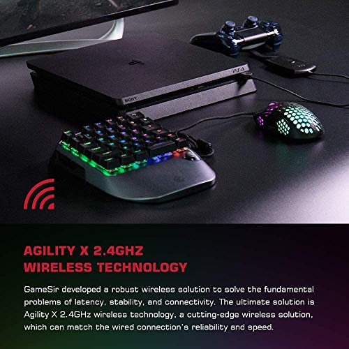 GameSir VX2 AimSwitch Gaming Keypad and Mouse Combo for Xbox Series X PS4 Xbox One Nintendo Switch Game Console, Wireless Controller Adapter with TTC Red Switch Keyboard for PUBG/Fortnite/COD