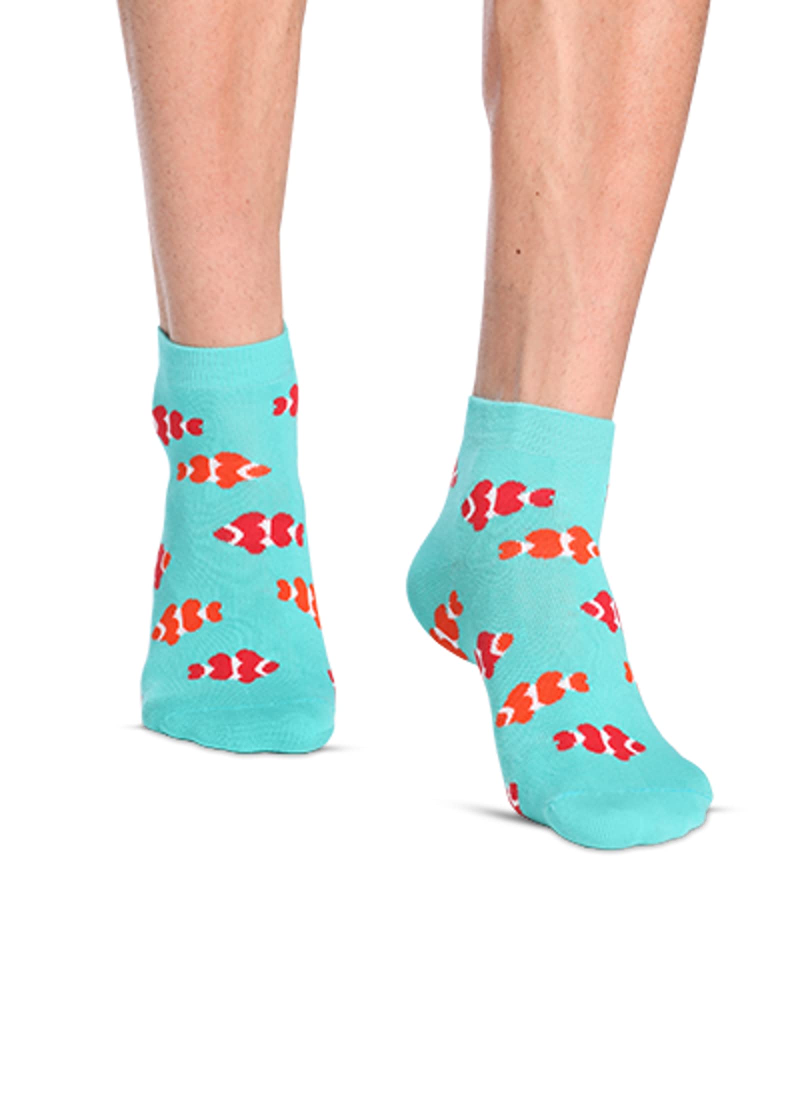 JNRB Men's Cotton Colored Bright Ankle Socks Ocean theme printed, L-XL (Hold the Crab)