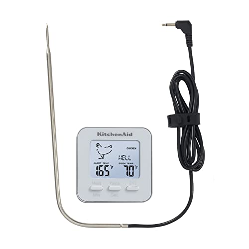 KitchenAid KQ906WH Programmable Wired Probe Thermometer White, Temperature Range: -40F to 482F/-40C to 250C, White