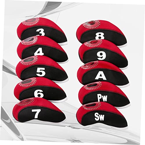 GAFOKI Golf Skort Golf Skort Golf Skort Golfing Accessories 10 pcs Red Golf Putter Headcover Club Covers Iron and Numbers with Neoprene Black Golf Iron Covers Golf Iron Covers Golf Iron Covers