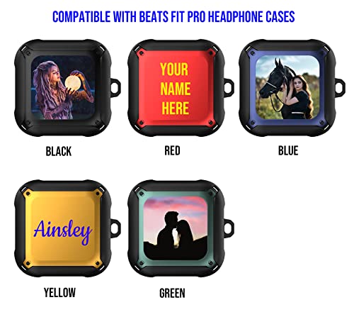 ONY Custom Compatible Beats Fit Pro Case Cover, New Colorblock Armor Look, Drop Resistant Headphone Cover, Keychain Included