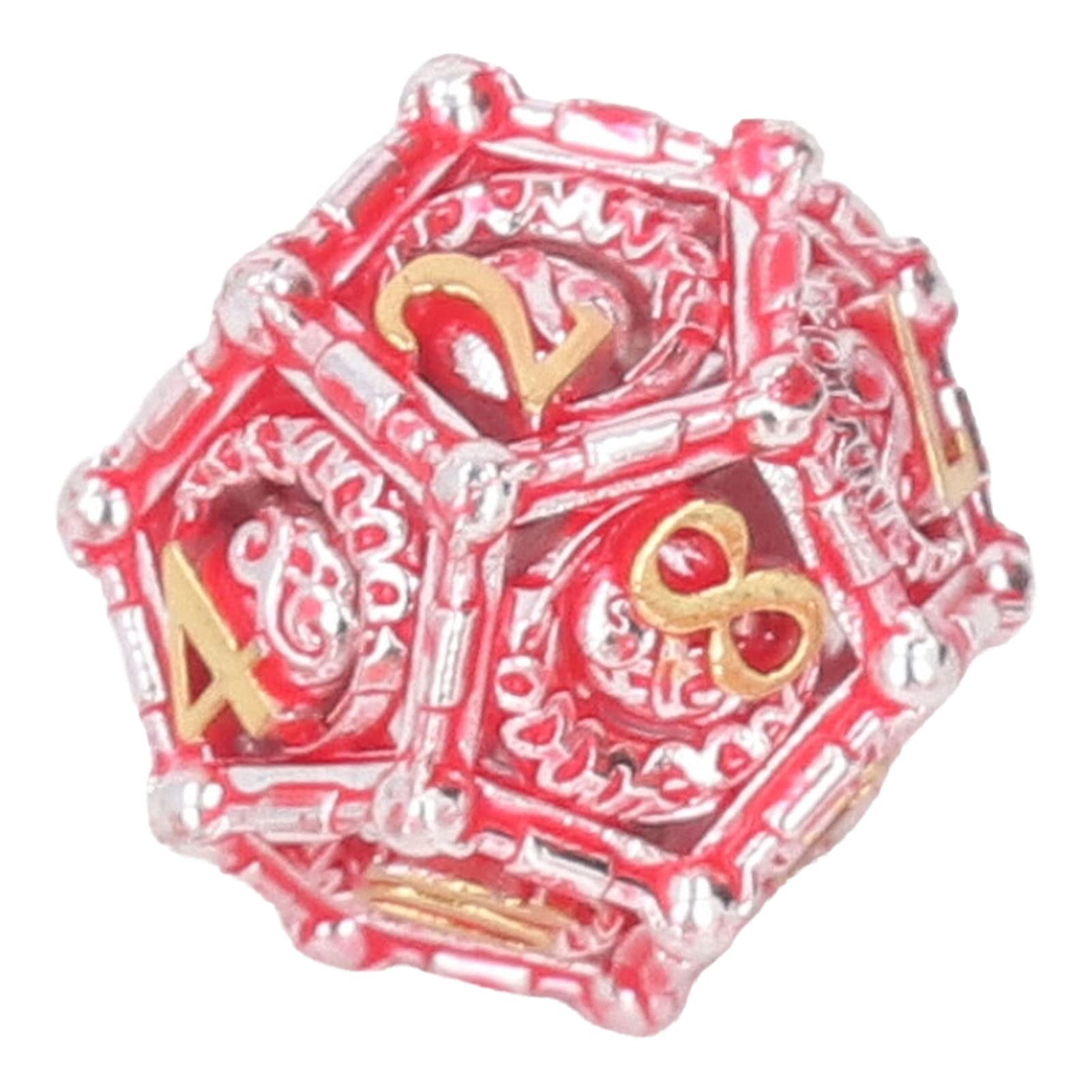 FOTABPYTI Metal Dice, Hollow Strong Balance Portable Finely Polished Delicate Appearance Brass Dice Set Polyhedral for Role Playing Games