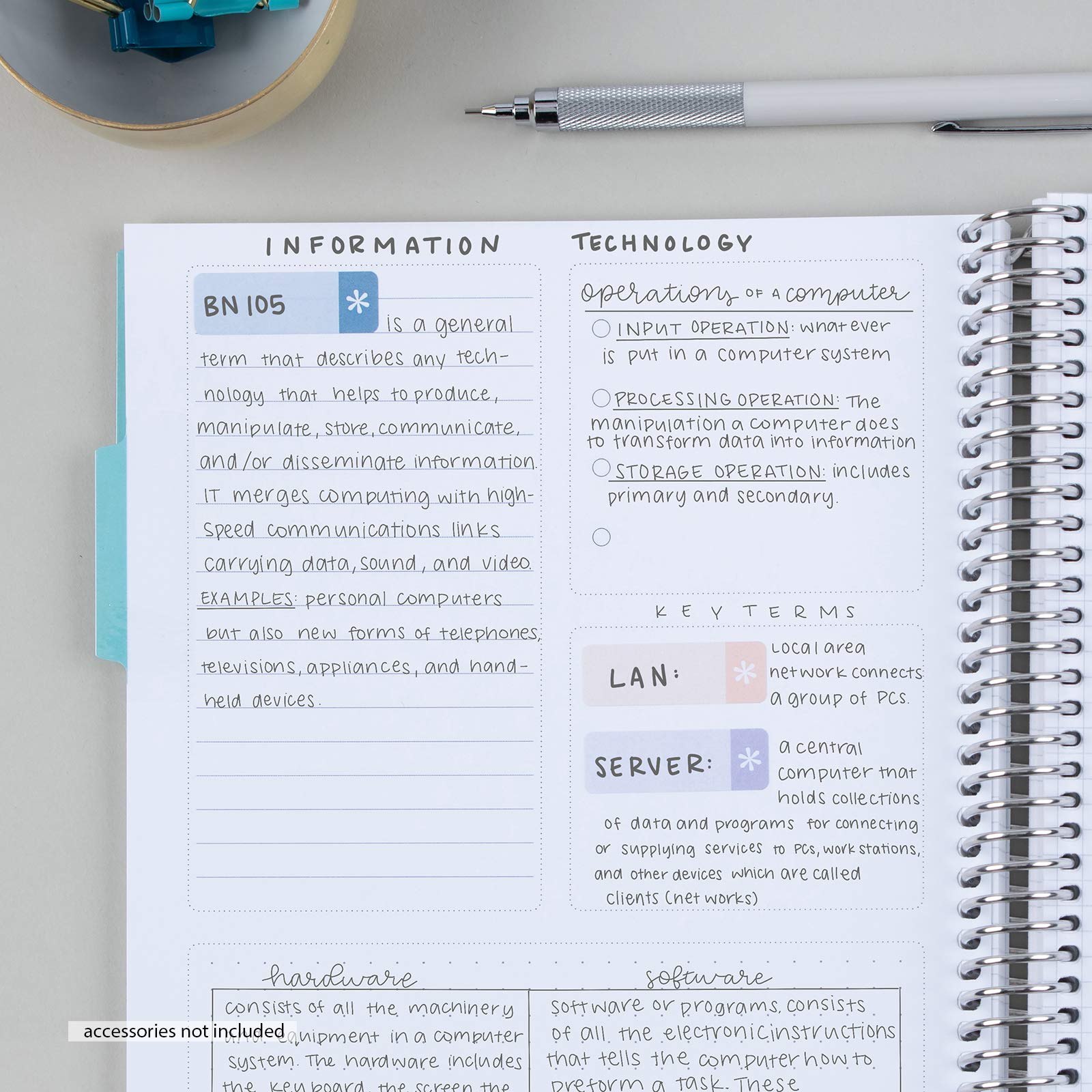 Erin Condren 7" x 9" Spiral Bound Graph Paper Notebook - Painted Stripes. 3 Subject Tabbed. 160 Page Writing, Drawing & Art Gride Ruled Notebook. 80 lb. Thick Mohawk Paper. Stickers Included