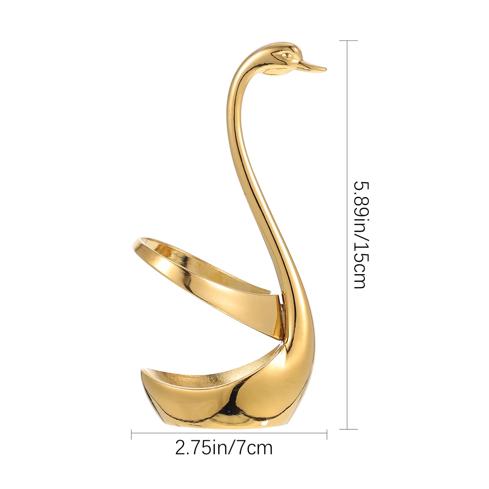 Hemoton Dinnerware Set Spoon Stand Stainless Steel Utensil Holder Fruit Dessert Flatware Swan Base Holder Spoon Organizer for Countertop (Golden) Spoon and Fork Holder Stainless Steel Swan Holder