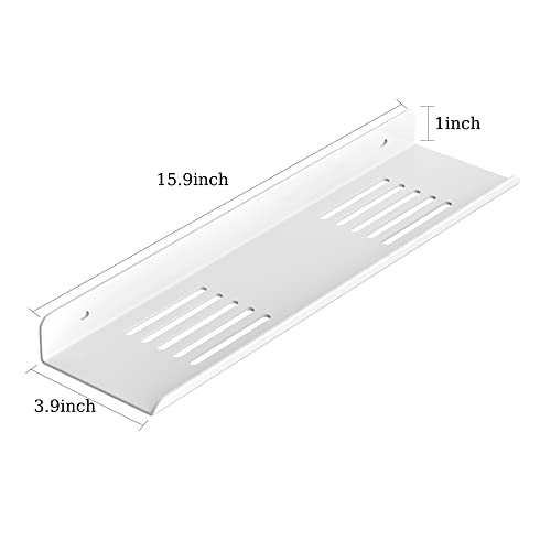 SDlemeiy Floating Shelves Wall Mounted Bathroom Shelf,Wall Mounted Hanging Shelves,Metal Display Wall Shelf,Wall Mounted,Carbon Steel Material(White, 15.9inch)