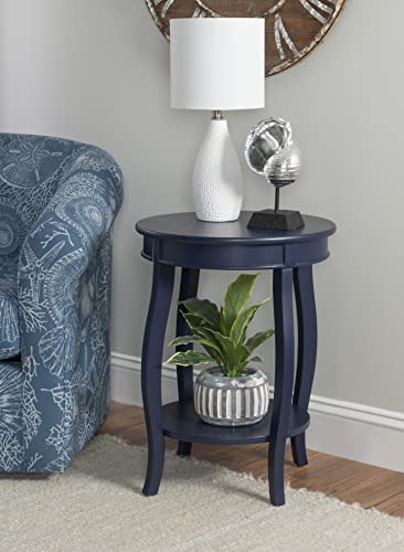 Powell Navy Blue Shapely Legs and Shelf Phipps Round Side Table