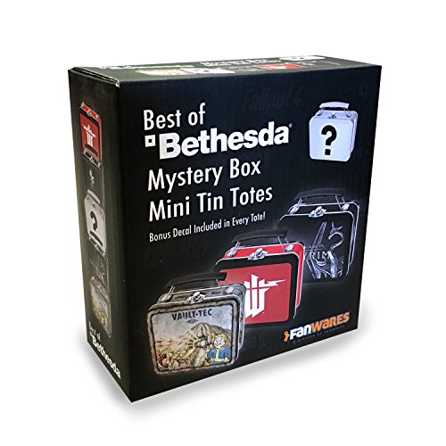 FanWraps Bethesda: Mystery Mini Series 1 (One Random Tote) Fallout Skyrim & Others Tin Luncbox, Multi
