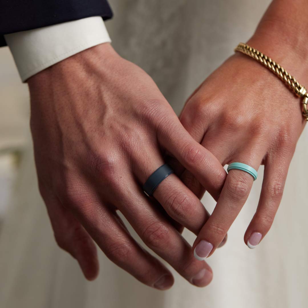 Enso Rings Classic Rise Silicone Ring - Timeless With a Twist - Made in the USA - Comfortable, Breathable, and Safe (Obsidian, 11)