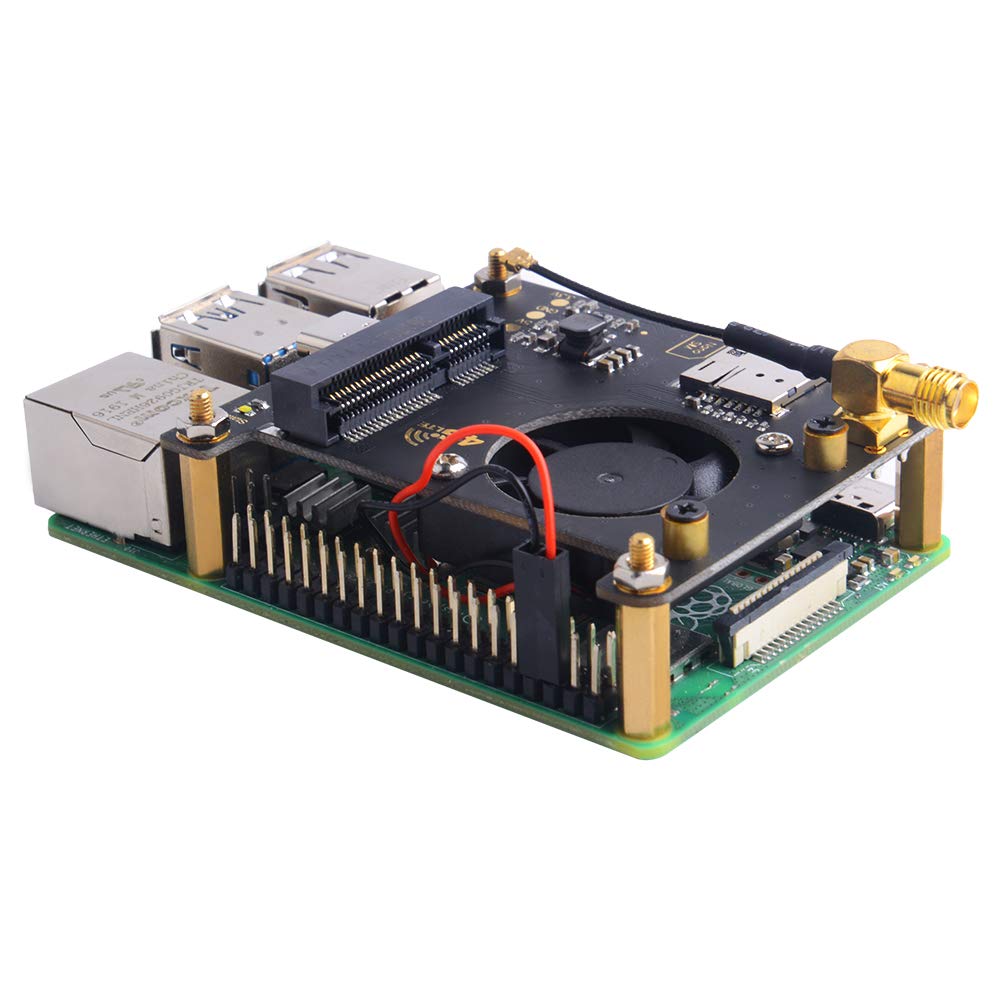 GeeekPi RPi 4G / 3G Hat for Raspberry Pi Zero/Zero W/Zero WH/2B/3B/3B+/4B,Jetson Nano,Supports SMS, MMS, Mail, TCP, UDP, DTMF, HTTP, FTP