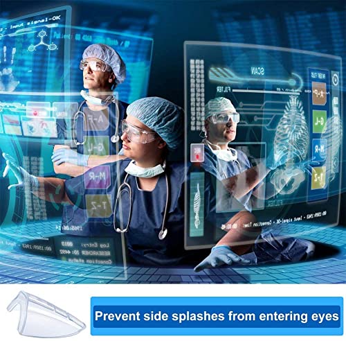 KMDJG 2 Pairs Glasses Side Shields,Slip on Clear Side Shields, Fits Medium to Large Eyeglasses