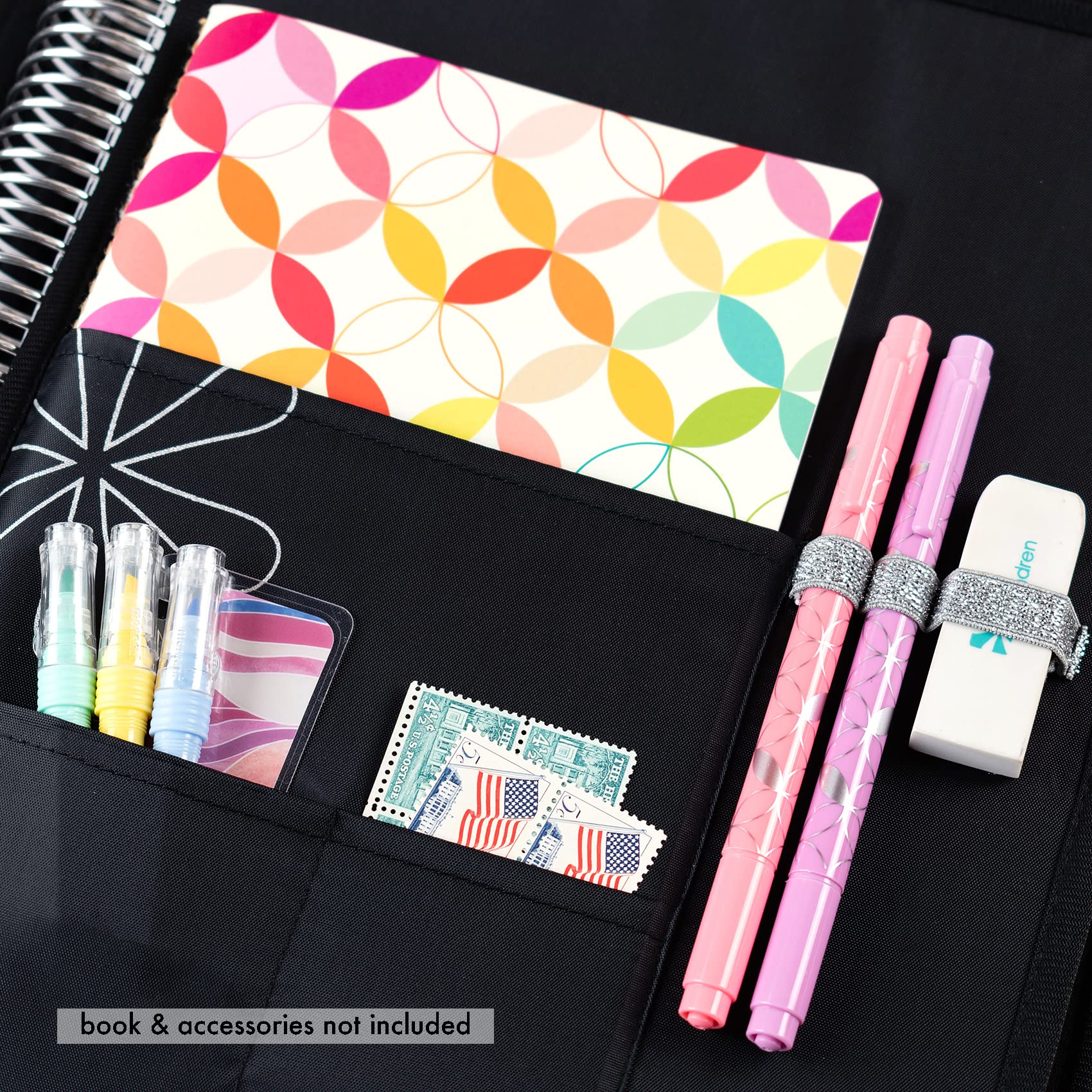 Erin Condren Medium Planner Folio- Flora Dahlia, Perfect Organizer for Documents, Planners, Notebooks or Devices Up to 7" x 9". Portfolio Case Holder with Zipper and Inner Pouch