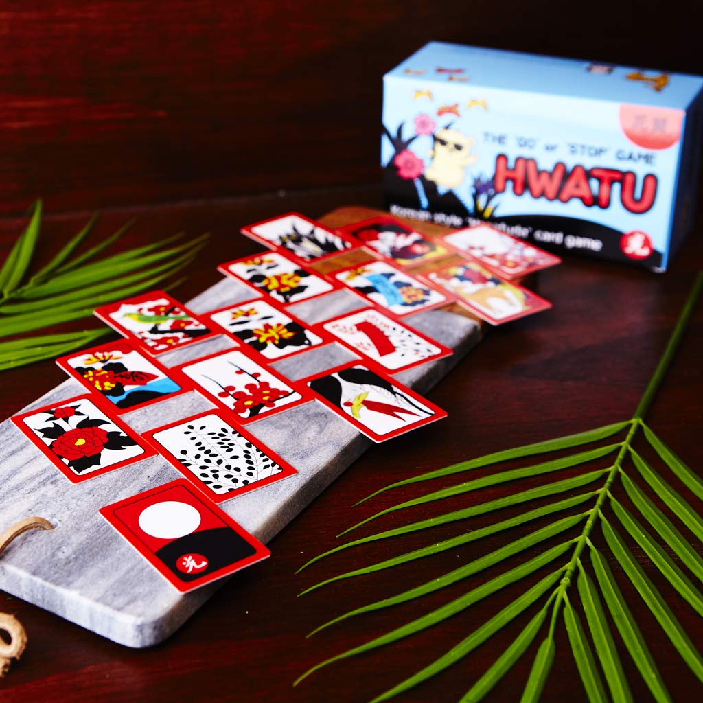 GEEKBEAR Hwatu - Korean Flower Card Game - Hanafuda - Go Stop HWATOO - Godori Game - New Year Board Game - Minari Movie Game