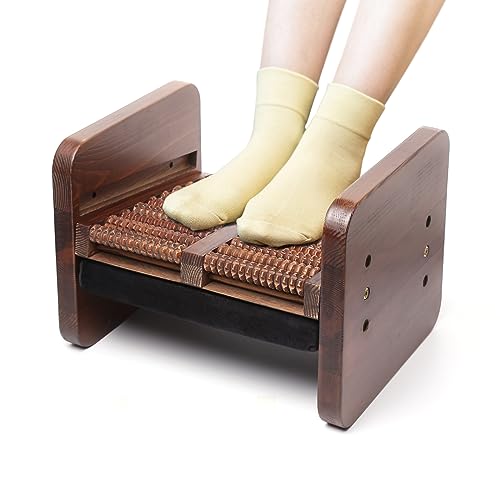 Hresskar Ergonomic Foot Rest Under Desk for Office Use at Work, Adjustable Foot Stool Under Desk for Home and Computer Gaming,with Roller Massage and Sponge Mat