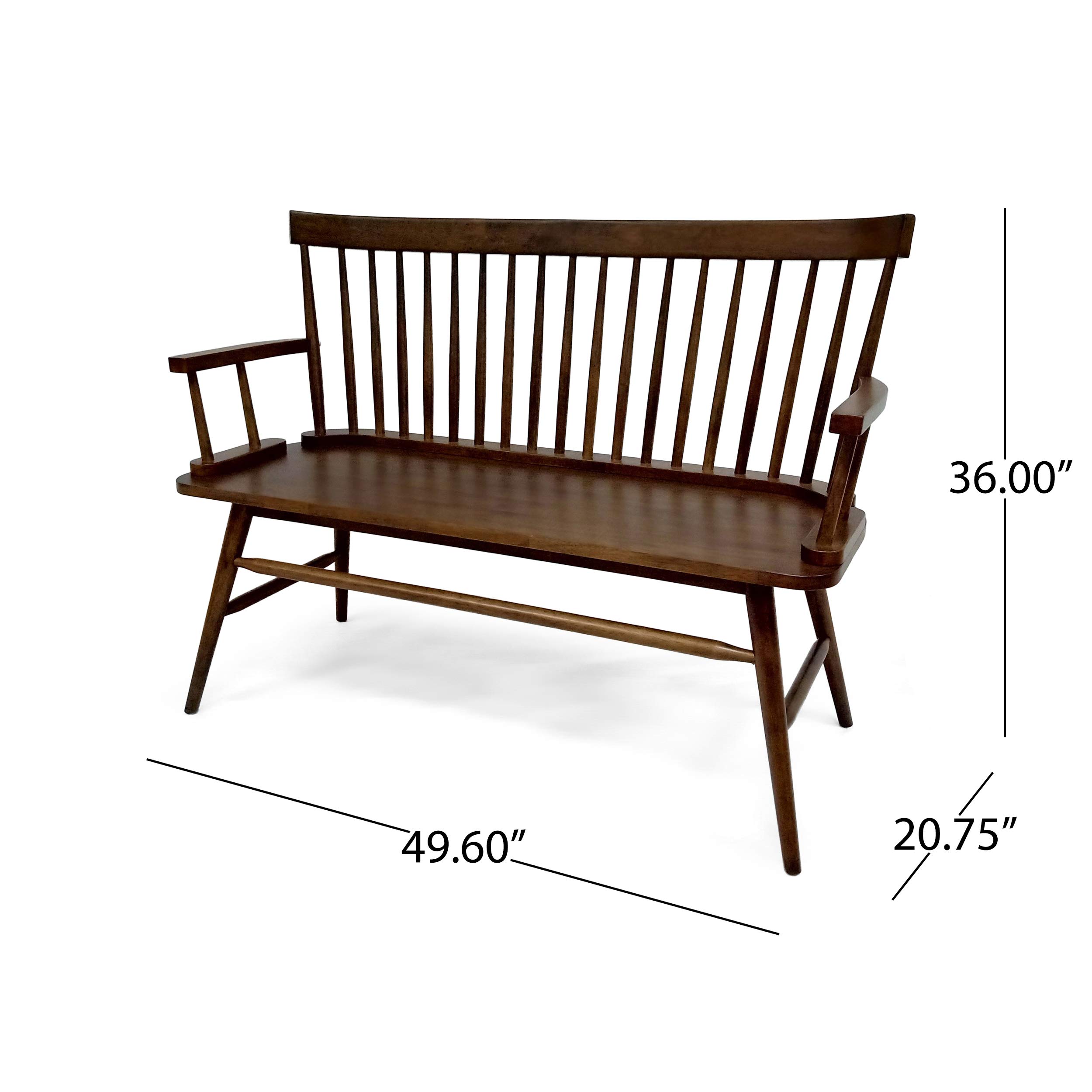 GDFStudio Farmhouse Bench, Walnut